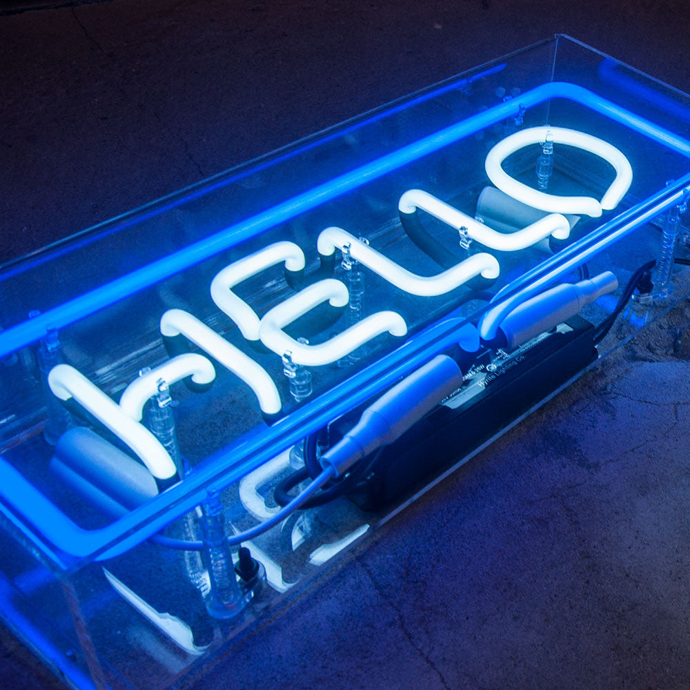 HELLO Neon Sign in Acrylic Box | Free Shipping | MK Neon