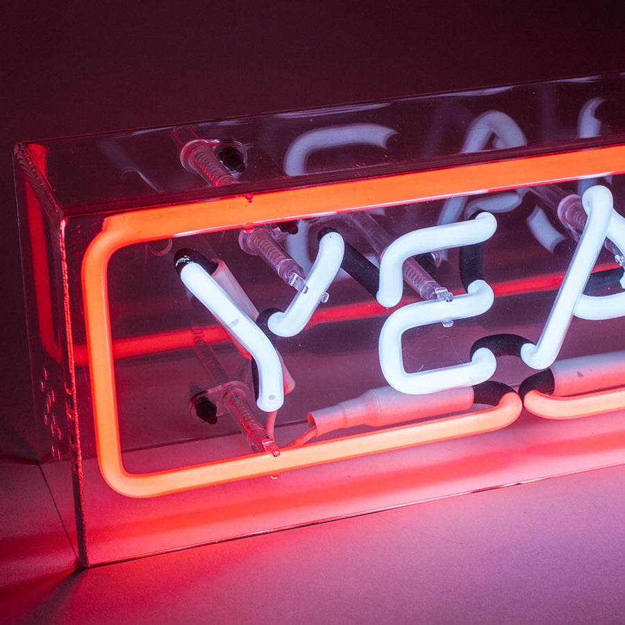 YEAH Neon Sign in Acrylic Box | Free Shipping | MK Neon